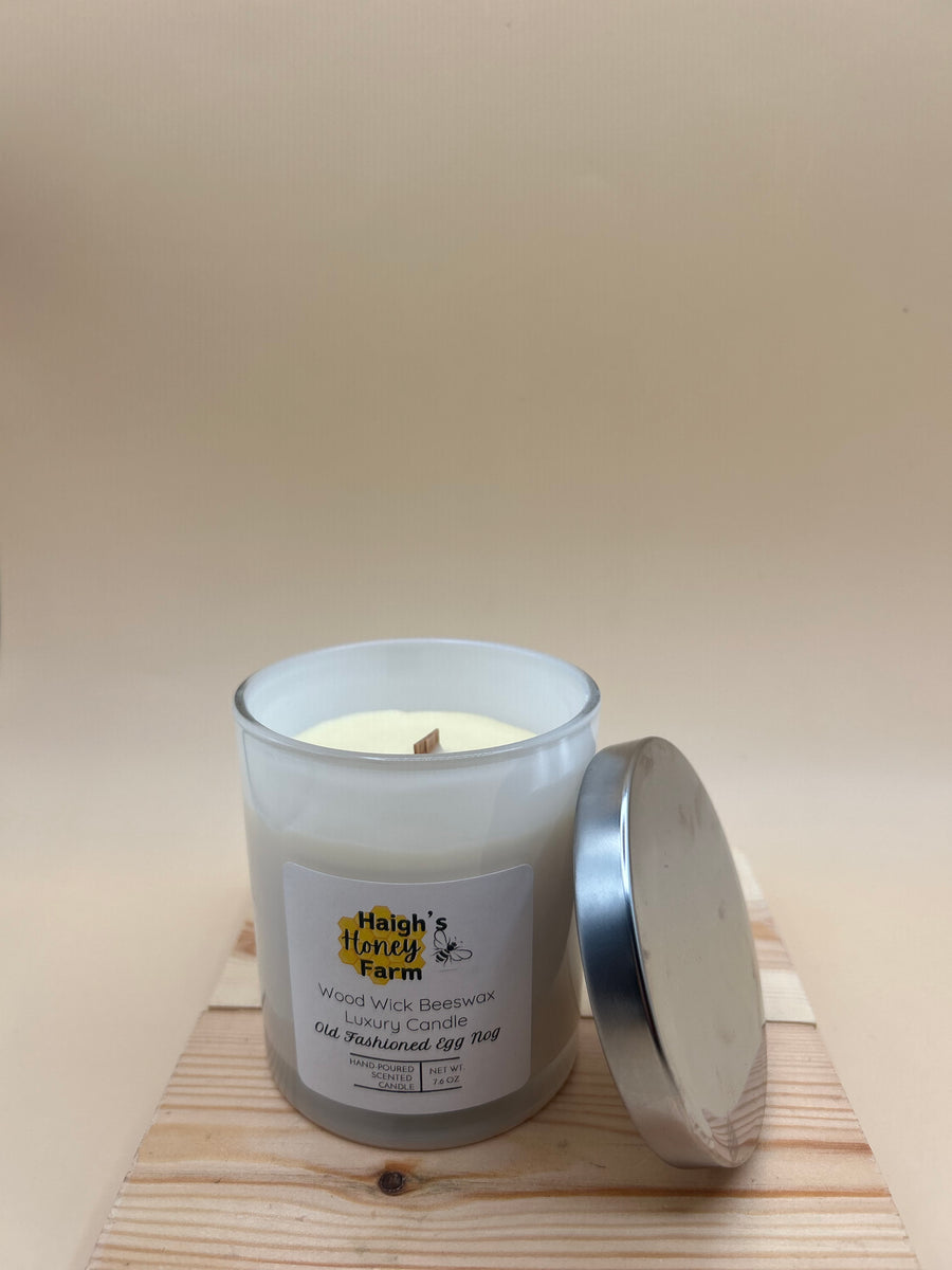 Old Fashioned Egg Nog Wood Wick Candle Jar – Haigh's Honey Farm